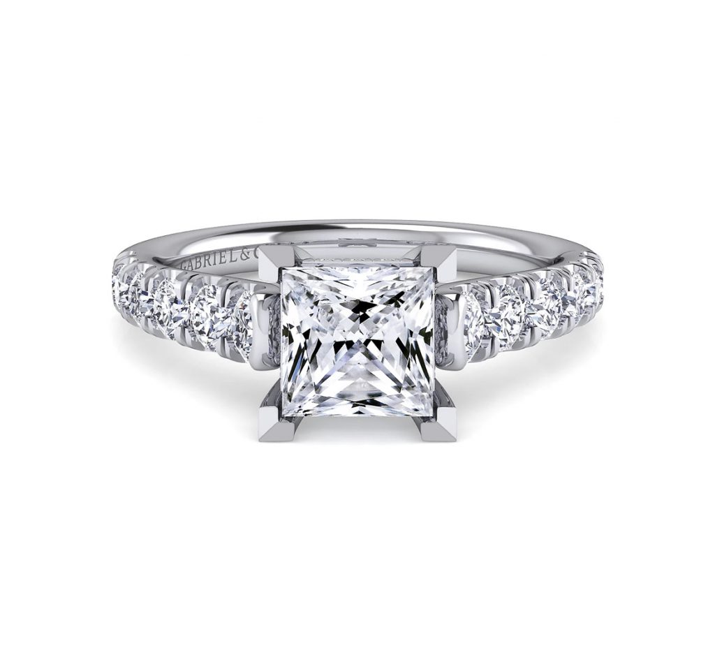 Piper - 14K White Gold Princess Cut Diamond Engagement Ring - Hanson ...